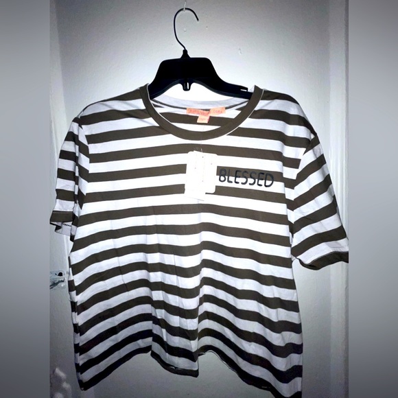 Rebellious One | Tops | Rebellious One Blessed Womens Green White ...